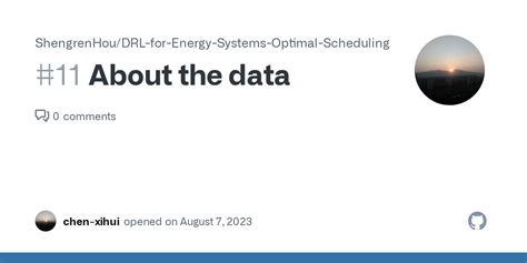 About The Data · Issue 11 · Shengrenhoudrl For Energy Systems Optimal