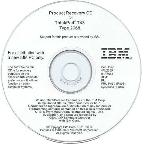 Product Recovery CD For ThinkPad T Type PL IBM Free Download Borrow And Streaming