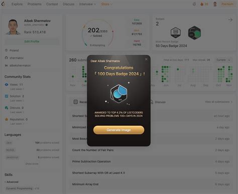 Aibek Shermatov On Linkedin 100days Codechallenge Leetcode
