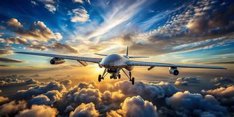 Lancet Kamikaze Drone On The Background Of The Sky Under The Clouds Russian Drone Attacks