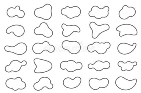 Organic Blob Shapes Set Amorphous Liquid Elements Amoeba Irregular Fluid Designs Random