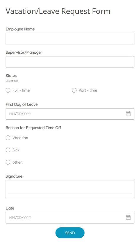 Paternity Leave Application Form Template 123formbuilder