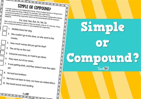 Simple Or Compound Teacher Resources And Classroom Games Teach This