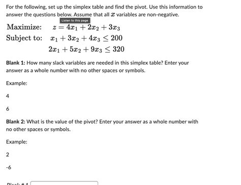Solved For The Following Set Up The Simplex Table And Find