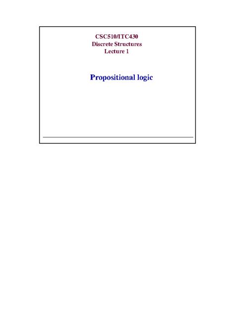 Class 1 Chapter 1 Of Discrete Structure Csc510itc Discrete