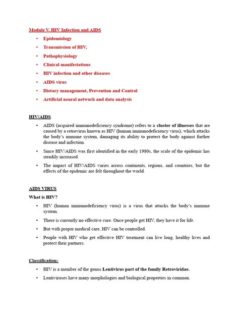 Module 5 Aids Pdf Hivaids Hiv