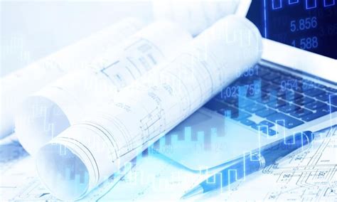 Premium Photo Architecture Plans And Laptop Composition