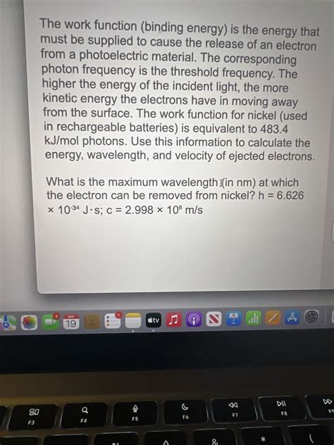 Answered The Work Function Binding Energy Is Bartleby