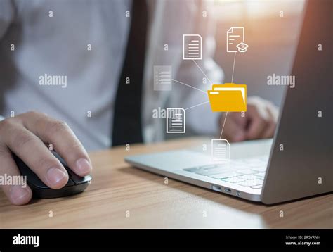 folder document management system dms open file folder with flying