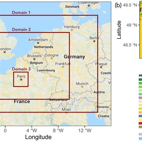 A The Three Nested Domain Set Up Used In The Wrf Simulation Of The