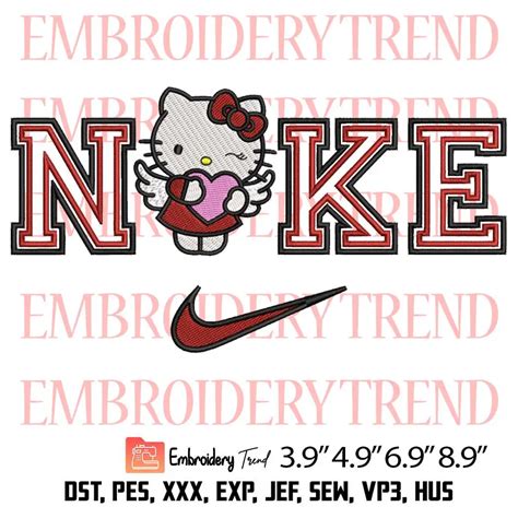 Nike Hello Kitty Cupid Embroidery Design Hello Kitty Valentine