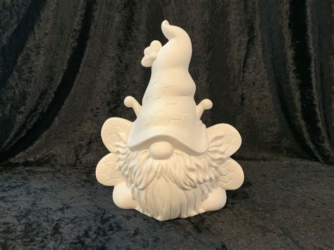 Buzz Bee Gnome Ceramic Bumble Bee Gnome Clay Magic Bumble Bee Gnome Ceramic Bisque Spring