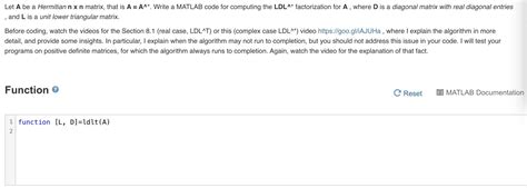Solved Let A Be A Hermitian Nxn Matrix That Is A A Chegg