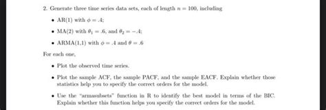 solved 2 generate three time series data sets each of