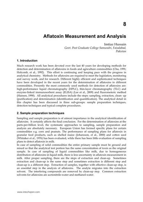 Pdf Aflatoxin Measurement And Analysis Cdn