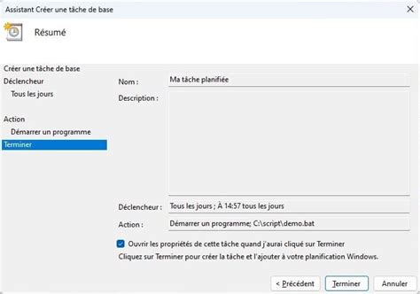 planifier l exécution d un fichier bat cmd ou exe sur windows
