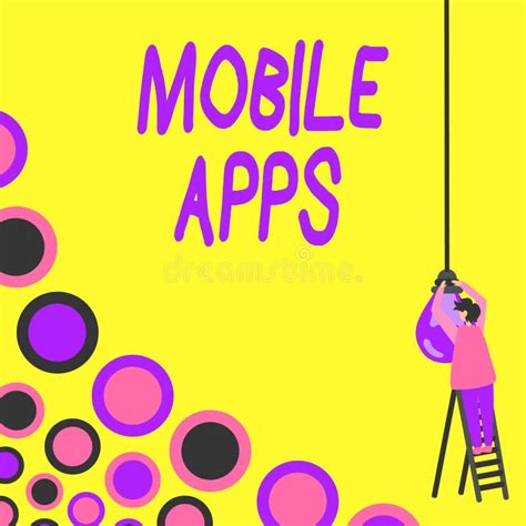 Writing Displaying Text Mobile Apps Concept Meaning Small Programs Are Made To Work On Phones