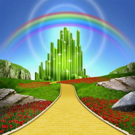 Wizard Of Oz Photo Backdrop Yellow Brick Road Emerald City Party