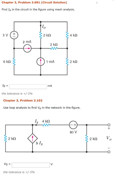 solved chapter 3 problem 3 091 circuit solution find io