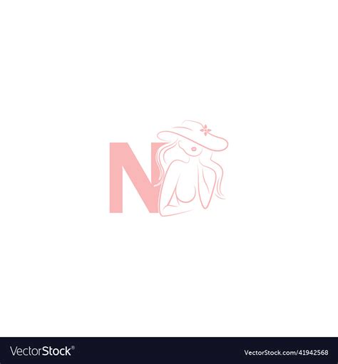 Sexy Woman Design With Letter N Icon Royalty Free Vector