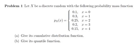 Solved Problem Let X Be A Discrete Random With The Chegg