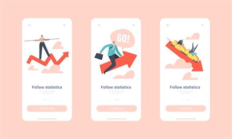 Premium Vector Follow Statistics Mobile App Page Onboard Screen Template Tiny Businesspeople