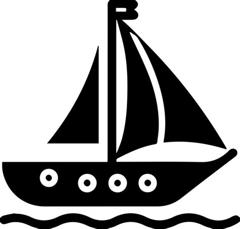 Premium Vector Minimal Sailboat Icon Vector Art Illustration Black Color Black Color