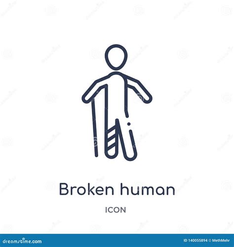 Linear Broken Human Icon From Feelings Outline Collection Thin Line Broken Human Vector