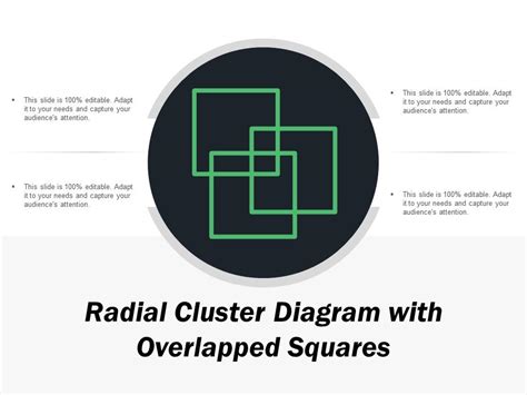 Radial Cluster Diagram With Overlapped Squares Templates Powerpoint