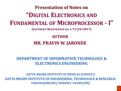 Digital Electronics And Fundamental Of Microprocessor I Ppt Technology And Computing