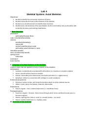 Lab4 AxialSkeleton HBIO230Fall2020 Docx Lab 4 Skeletal System Axial