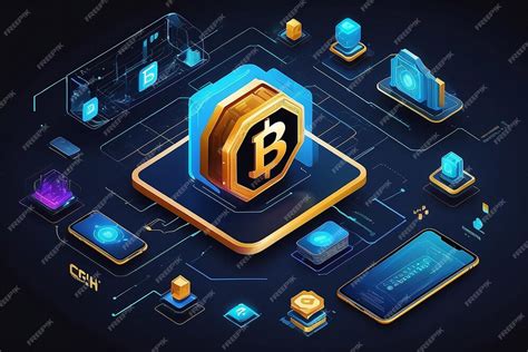 Premium Photo Futuristic Blockchain Technology Cryptography Transactions And Fintech