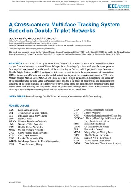 A Cross Camera Multi Face Tracking System Based On Double Triplet Networks