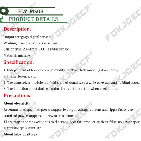 Motion Radar Sensor Hw Ms03 24ghz To 58ghz Human Body Induction