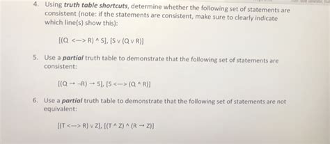 solved using truth table shortcuts determine whether the