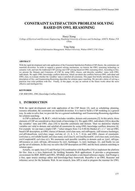 pdf constraint satisfaction problem solving based on owl reasoning