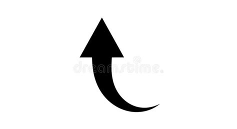 Curved Arrow Pointing Up Direction Indicator Navigation Guide Symbol Design Sign Stock