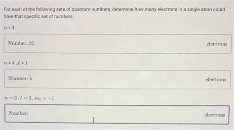 Solved For Each Of The Following Sets Of Quantum Numbers Chegg