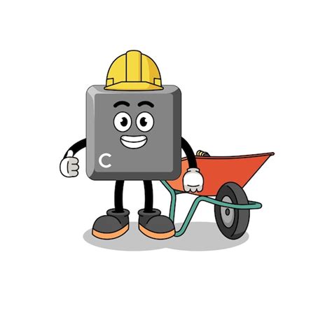 Premium Vector Keyboard C Key Cartoon As A Contractor