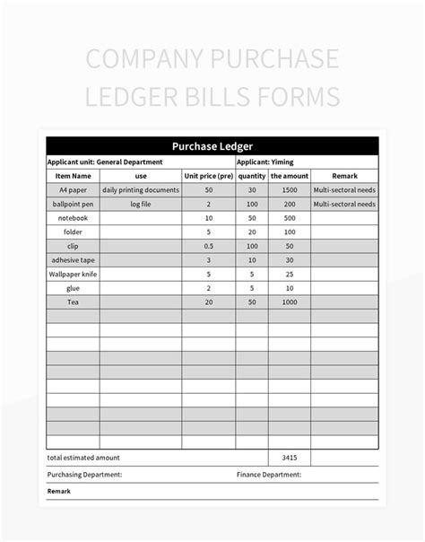 Free Purchasing Ledger Templates For Google Sheets And Microsoft Excel Slidesdocs