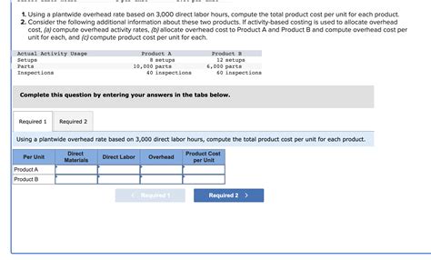 Solved Exercise Algo Computing Product Cost Per Unit Chegg