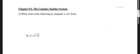solved chapter 9 5 the complex number systemwrite each of