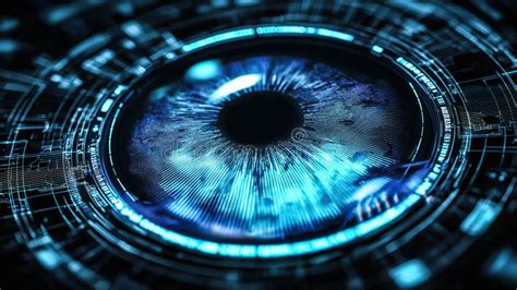 Biometric Optical Technology Visualized With A Futuristic Holographic