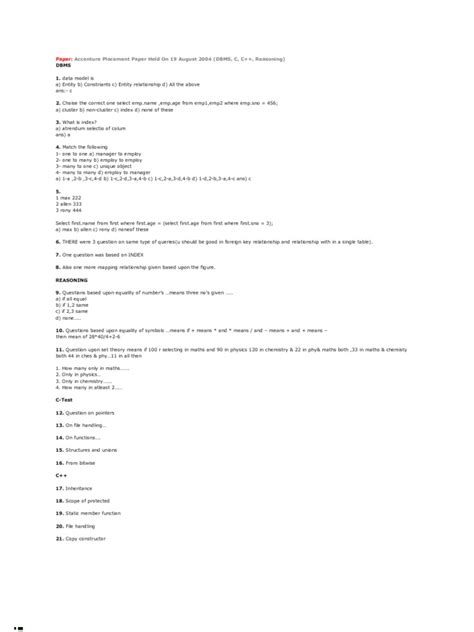 Accenture Pdf C Programming Language Variable Computer Science