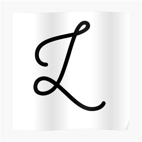 Cursive L Poster For Sale By Jose234 Redbubble