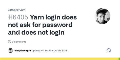 Yarn Login Does Not Ask For Password And Does Not Login · Issue 6405