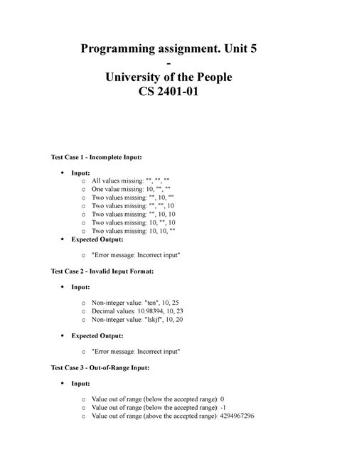 assignment unit 5 programming assignment unit 5 university of the
