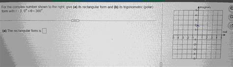 Solved For The Complex Number Shown To The Right Give A Chegg