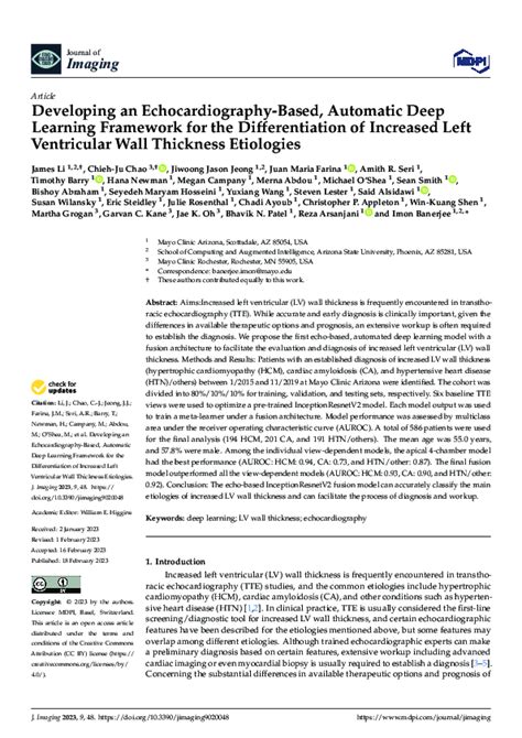 Pdf Developing An Echocardiography Based Automatic Deep Learning