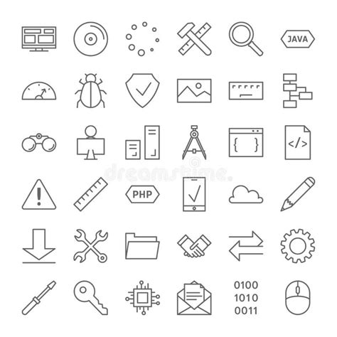 programming icons set stock vector illustration of programming